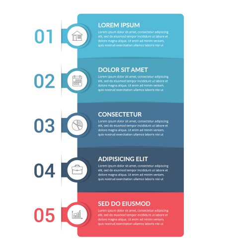 Infographic template with 5 gears Royalty Free Vector Image