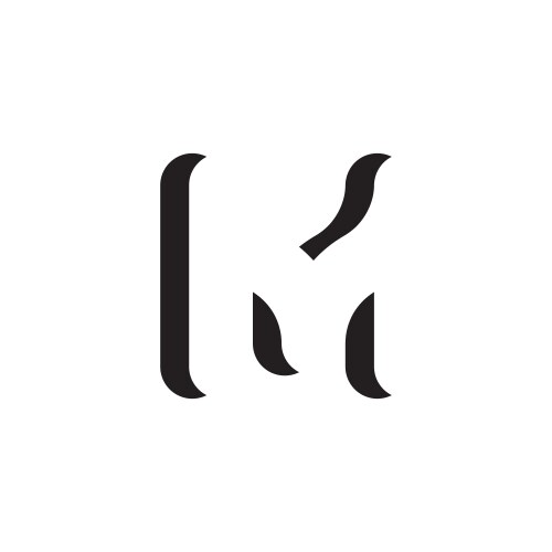 Sk letter design with creative cut and colorful Vector Image