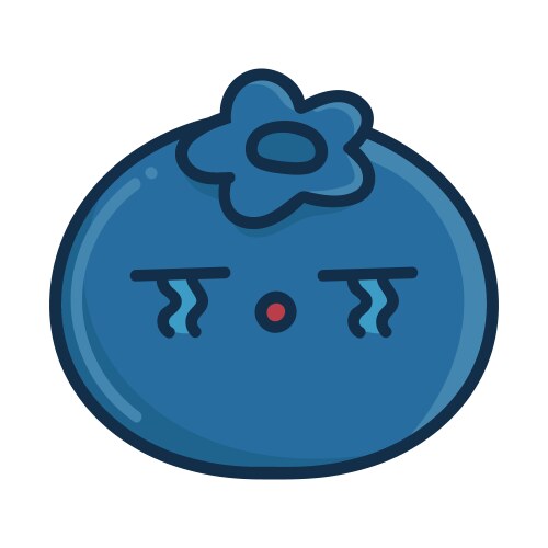 Blueberry kawaii emoticon cartoon Royalty Free Vector Image