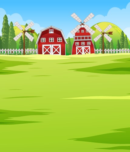 Rural landscape with farm Royalty Free Vector Image