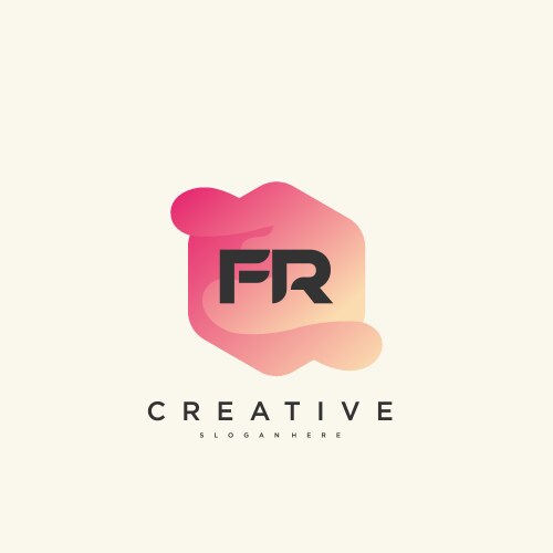 Fr vibrant creative leter logo design Royalty Free Vector