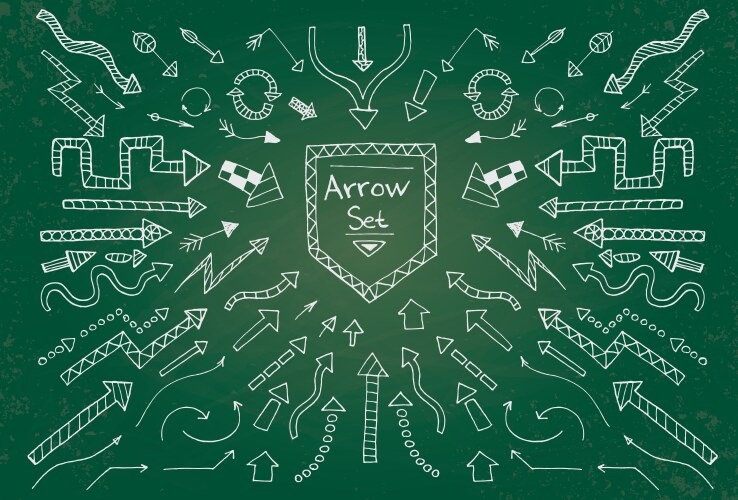 Seamless pattern with hand drawn flying arrows Vector Image