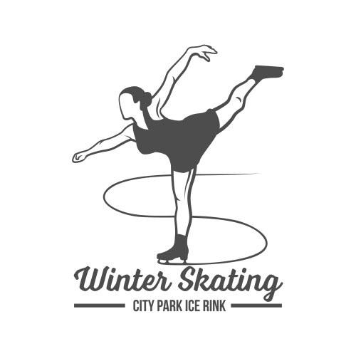 Ice skating badge Royalty Free Vector Image - VectorStock