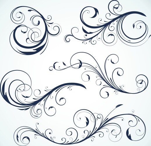 Floral scroll Royalty Free Vector Image - VectorStock
