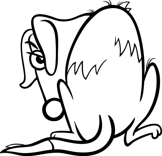 Poor hungry dog cartoon Royalty Free Vector Image