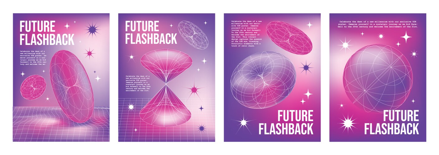 Y2k aesthetic poster template Royalty Free Vector Image