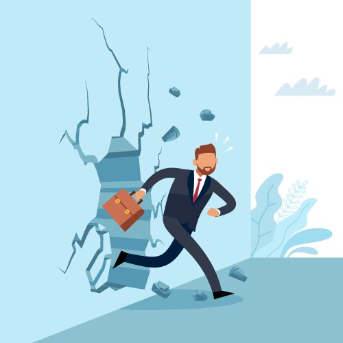 Overcoming business obstacles concept Royalty Free Vector Overcoming business obstacles concept Royalty Free Vector