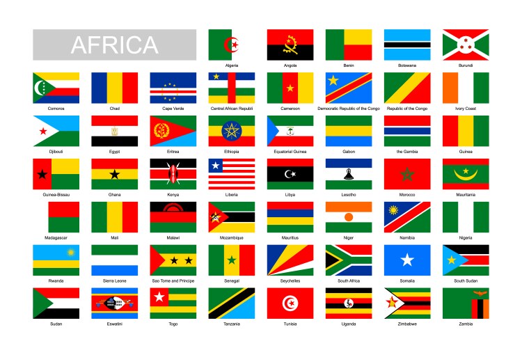 Flags - africa Royalty Free Vector Image - VectorStock
