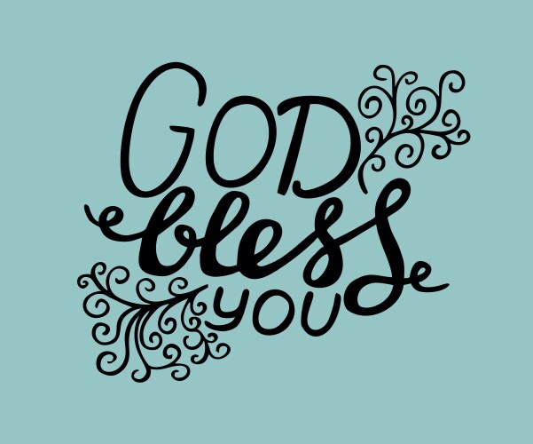 God bless you handwriting calligraphy Royalty Free Vector