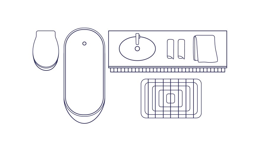 Bathroom Top View Clipart