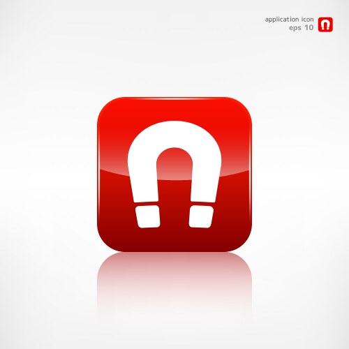 Magnet icon power source horseshoe shape symbol Vector Image