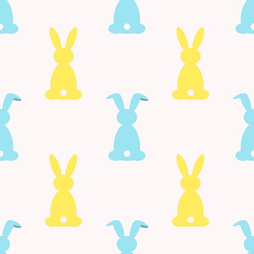 Colorful Easter Bunny Pattern – Royalty-Free Vector | VectorStock