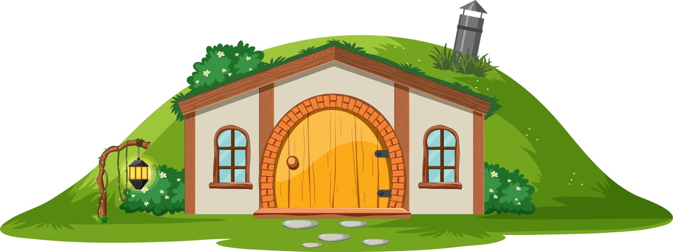 Hobbit house isolated on white background Vector Image