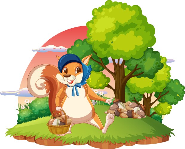Cute squirrel animal cartoon Royalty Free Vector Image