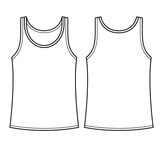 Blank singlet template Royalty Free Vector Image