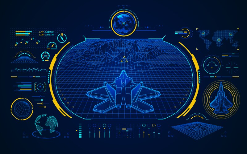 Modern Fighter Jet Interface Royalty Free Vector Image