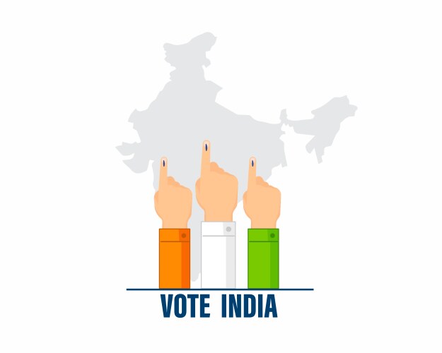 Indian election showing voting finger map Vector Image