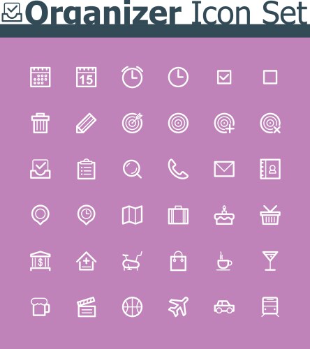 Thin line icons set Royalty Free Vector Image - VectorStock