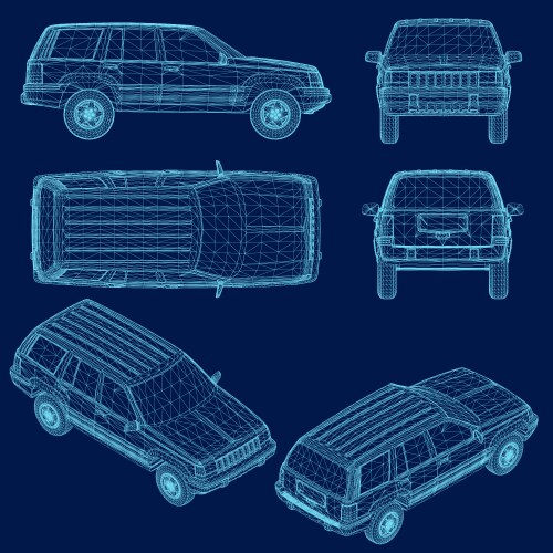 Vehicle Wireframe Vector Images (over 5,600)