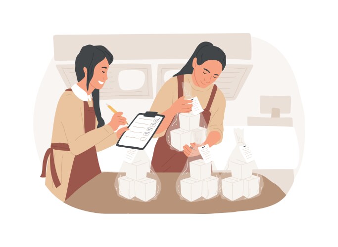 Taking food orders isolated cartoon Royalty Free Vector