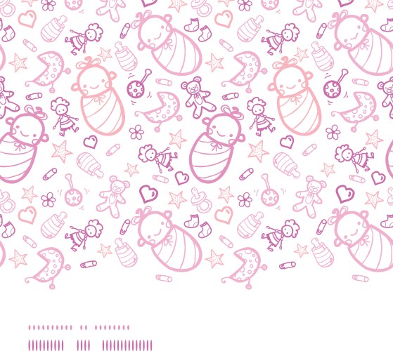 Seamless linear pattern baby accessories Vector Image