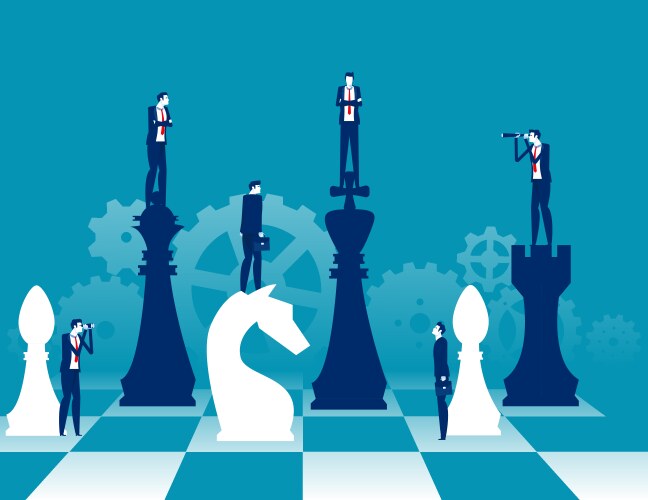 Business strategy and planning chess Royalty Free Vector