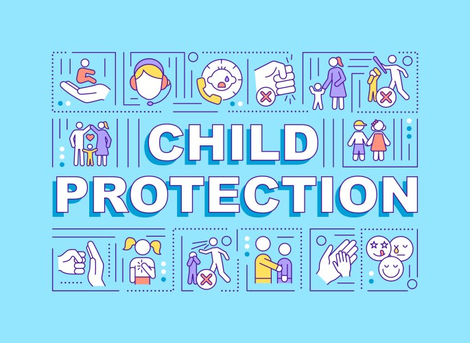 Child safety word concepts banner Royalty Free Vector Image