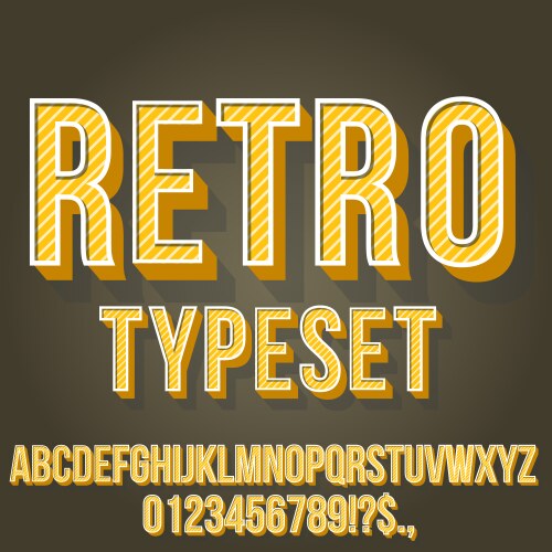 Vintage typeface retro style font Royalty Free Vector Image