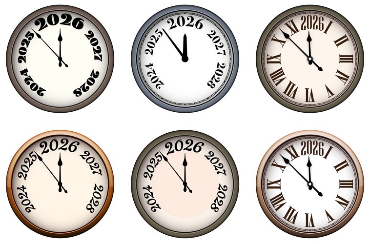 2026 Countdown Clock Faces – Royalty-Free Vector | VectorStock