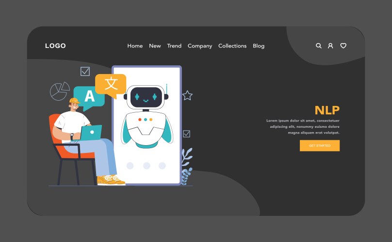 Ai ethics web or landing artificial intelligence Vector Image