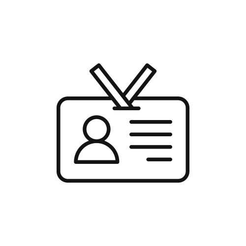 Id badge icon set security identity pass symbol Vector Image