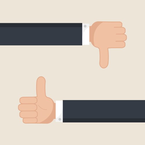 Like and dislike doodle hand drawn colorful Vector Image