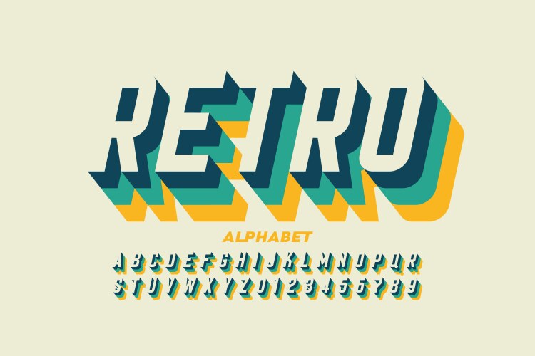 Vintage typeface retro style font Royalty Free Vector Image