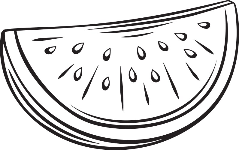 Watermelon Outline Engraved Vector Images (73)