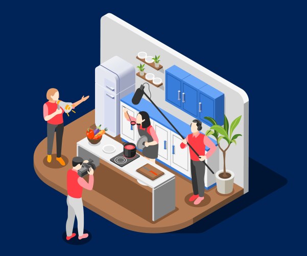 Cooking contest male participant Royalty Free Vector Image