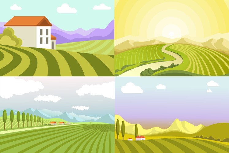 Woodcut countryside Royalty Free Vector Image - VectorStock
