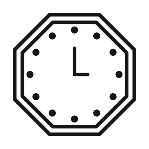 Time clock watch icon design in filled Royalty Free Vector