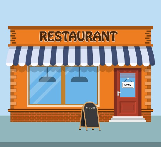 Restaurant building Royalty Free Vector Image - VectorStock