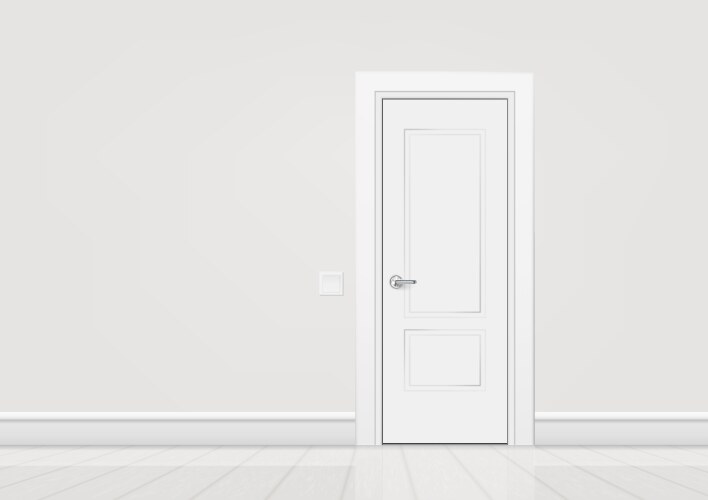 White door Royalty Free Vector Image - VectorStock