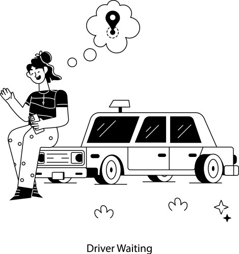 Driver waiting Royalty Free Vector Image - VectorStock