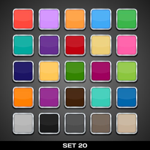 Set of colorful app icon frames templates buttons Vector Image