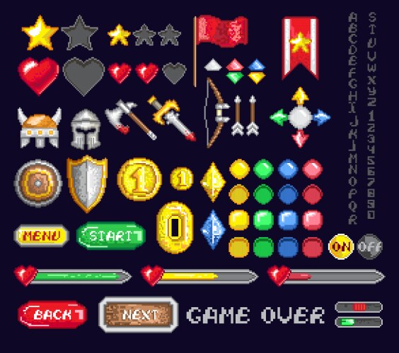 Pixel Game Menu Vector Images (over 730)