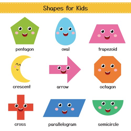 Shapes objects set for kids basic geometric Vector Image