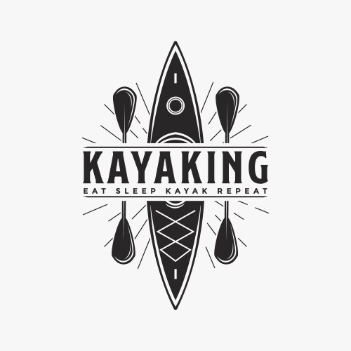 Outdoor adventure kayaking logo Royalty Free Vector Image