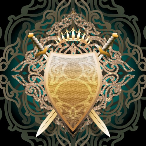 Shield and helmet Royalty Free Vector Image - VectorStock