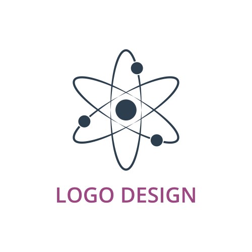 Atom logo icon Royalty Free Vector Image - VectorStock