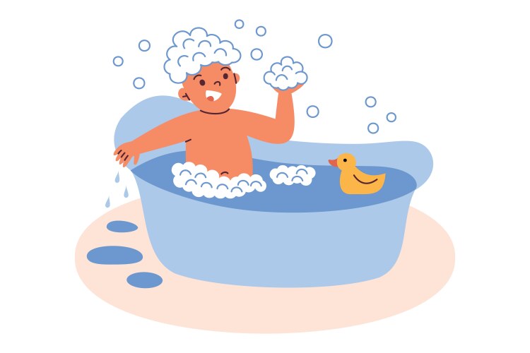 Child Taking a Bath Vector Images (over 550)