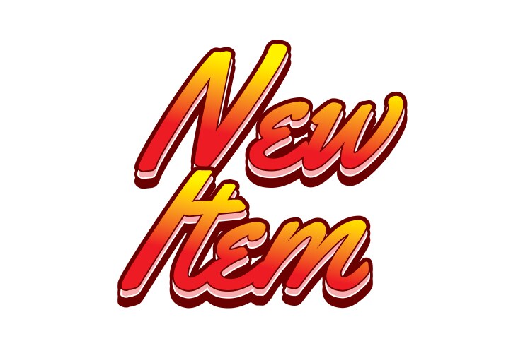 New item text effect in 3d style for print ad Vector Image