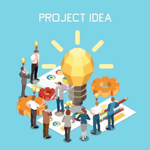 Productivity boosting isometric infographics Vector Image