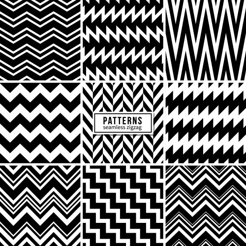 Black and white vintage zig zag seamless pattern Vector Image